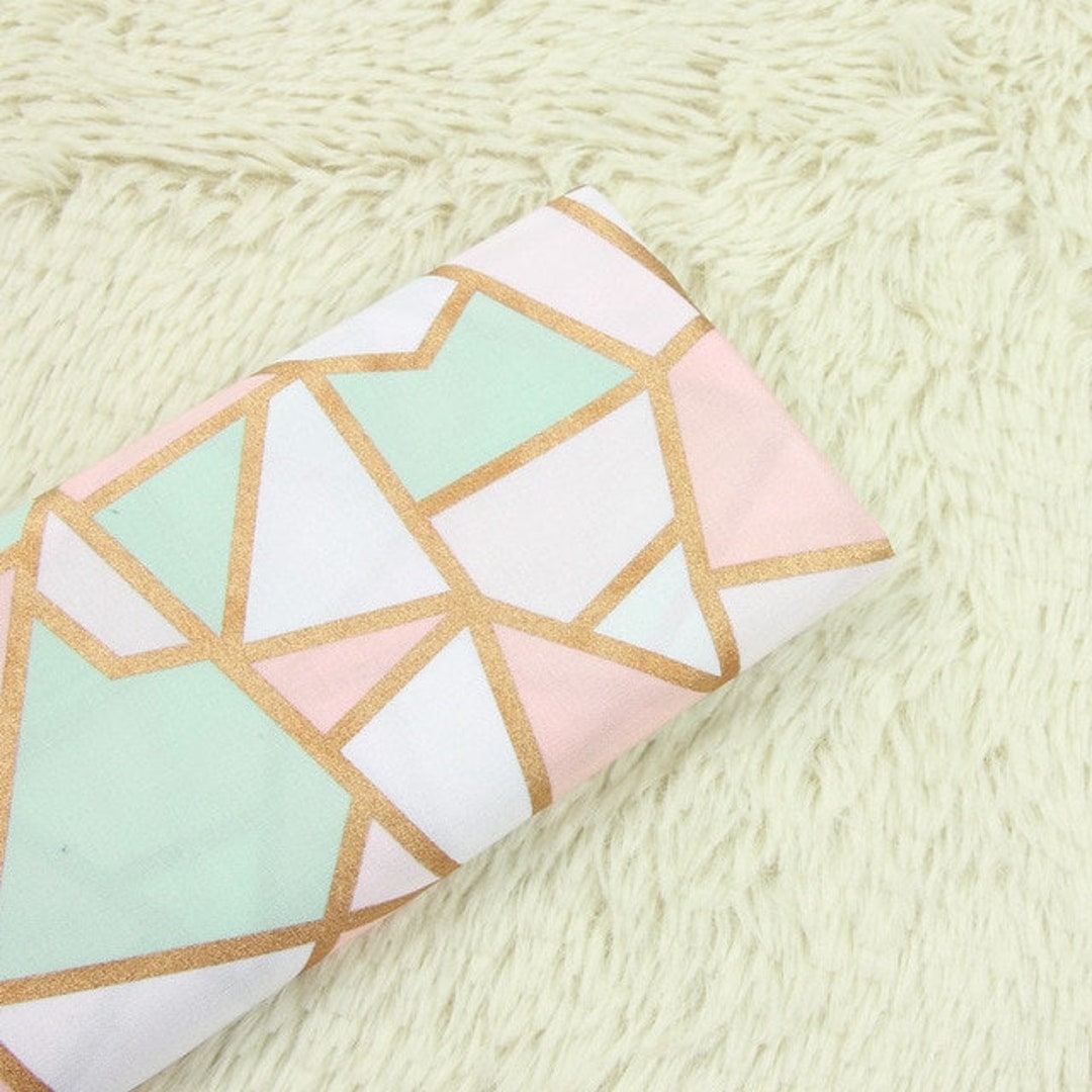 Half Meter Plain Gilt Geometric Print Cotton Fabric Handmade - Etsy