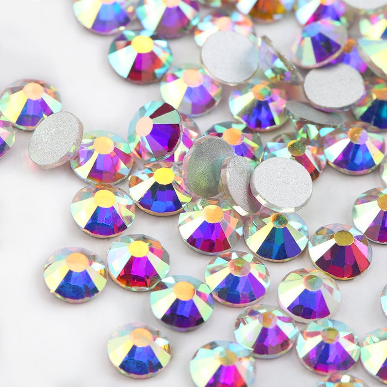 Glitter Rhinestones Crystal AB SS3-SS40 Non Hot Fix Flatback - Etsy