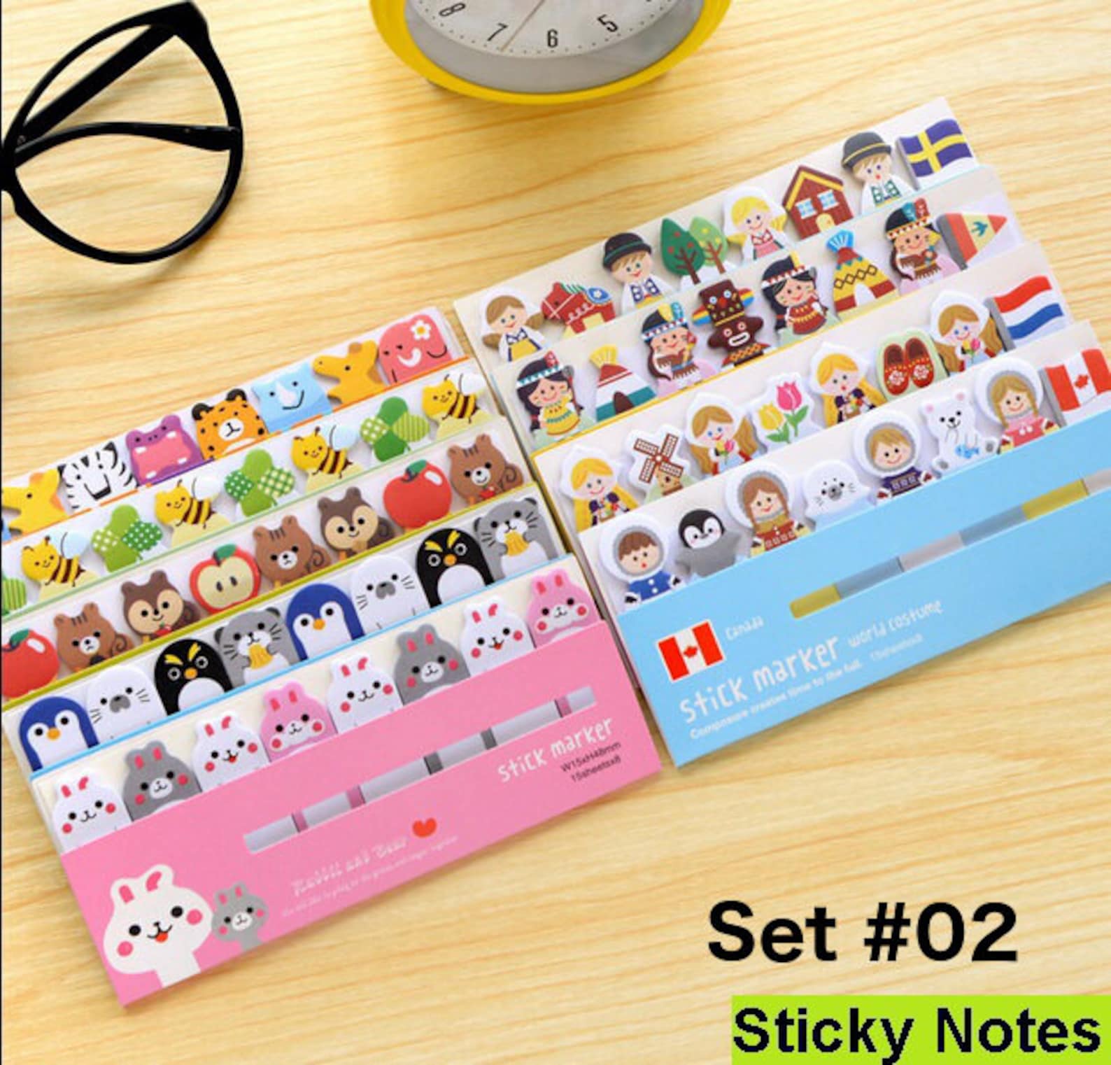 1pack/ Lot Cartoon Animals Sticky Note Post It Stick & Memo - Etsy