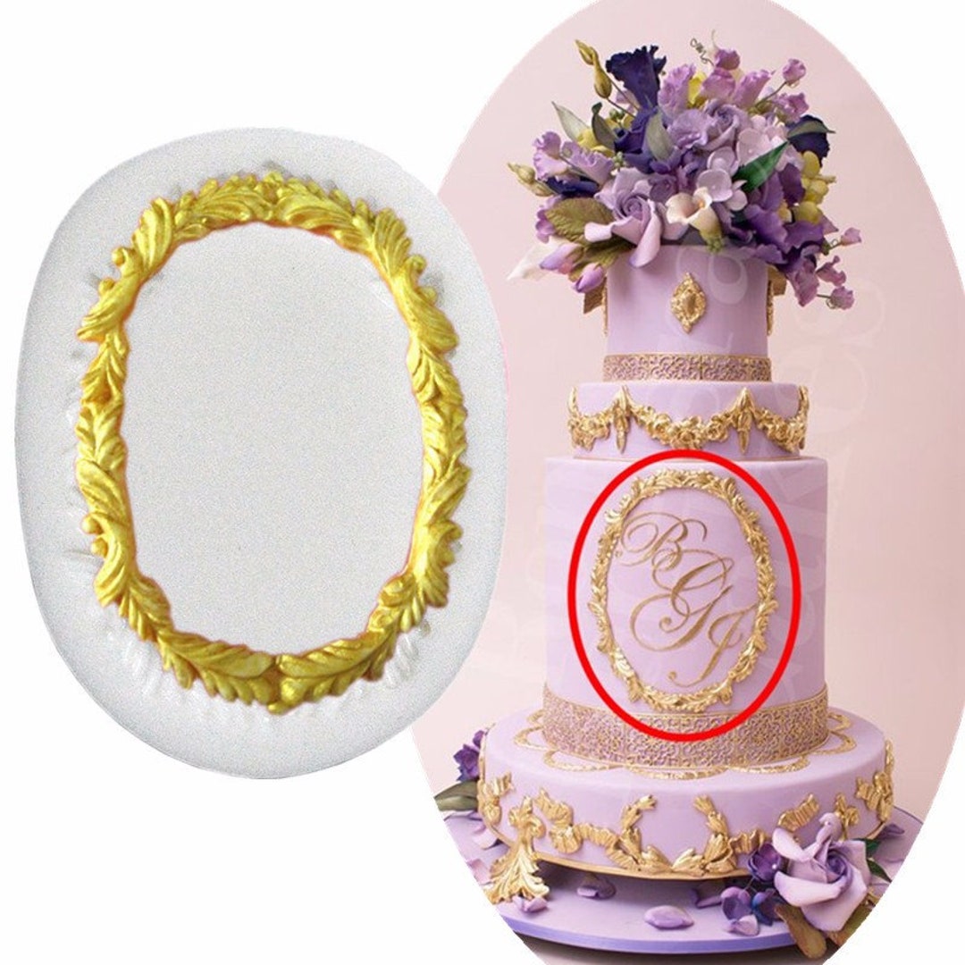 Fondant Cake Vintage Mirror Frame Silicone Molds Cooking Tools ...