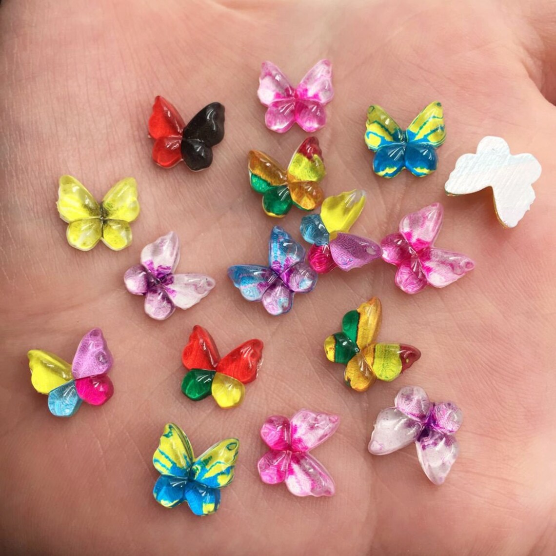 New 80pcs 10mm Mix Resin Colorful Butterfly Flatback - Etsy