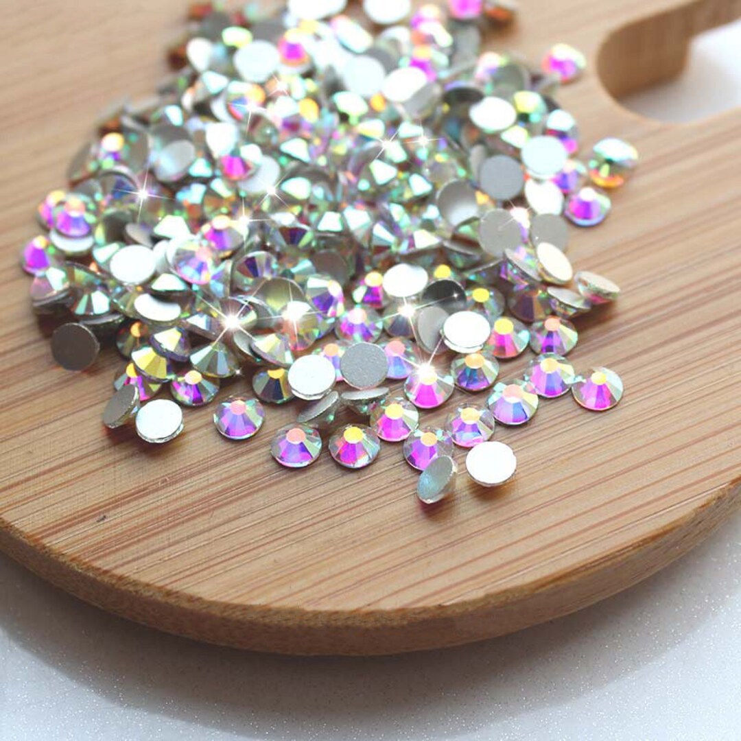 Glitter Rhinestones Crystal AB SS3-SS40 Non Hot Fix Flatback Strass ...