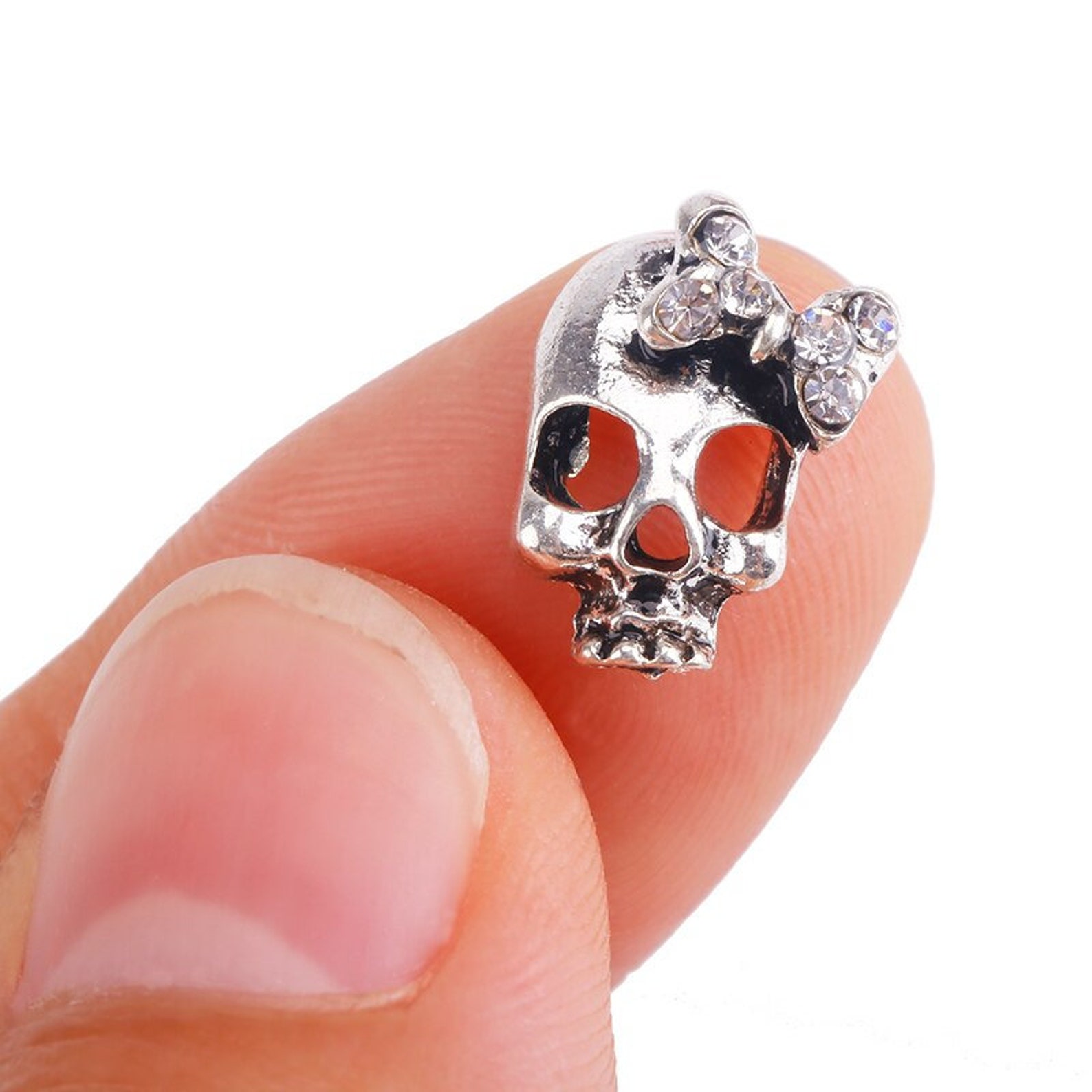 Lot 10pcs 3D Skeleton Studs Nail Art Glitter DIY Nails | Etsy