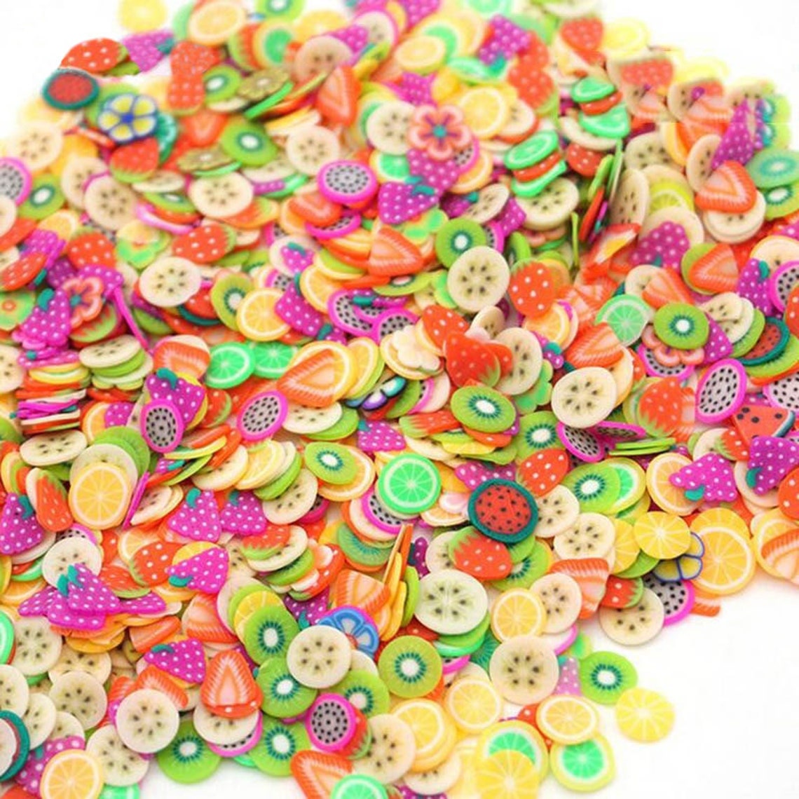 12 Type/set Clear Slime Fruit Slices Mixed Kawaii Soft Clay | Etsy