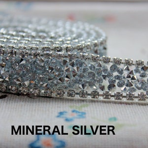 15mm Beaded Rhinestones Trim Iron on Diamond Crystal Ribbon Wrap Trim ...