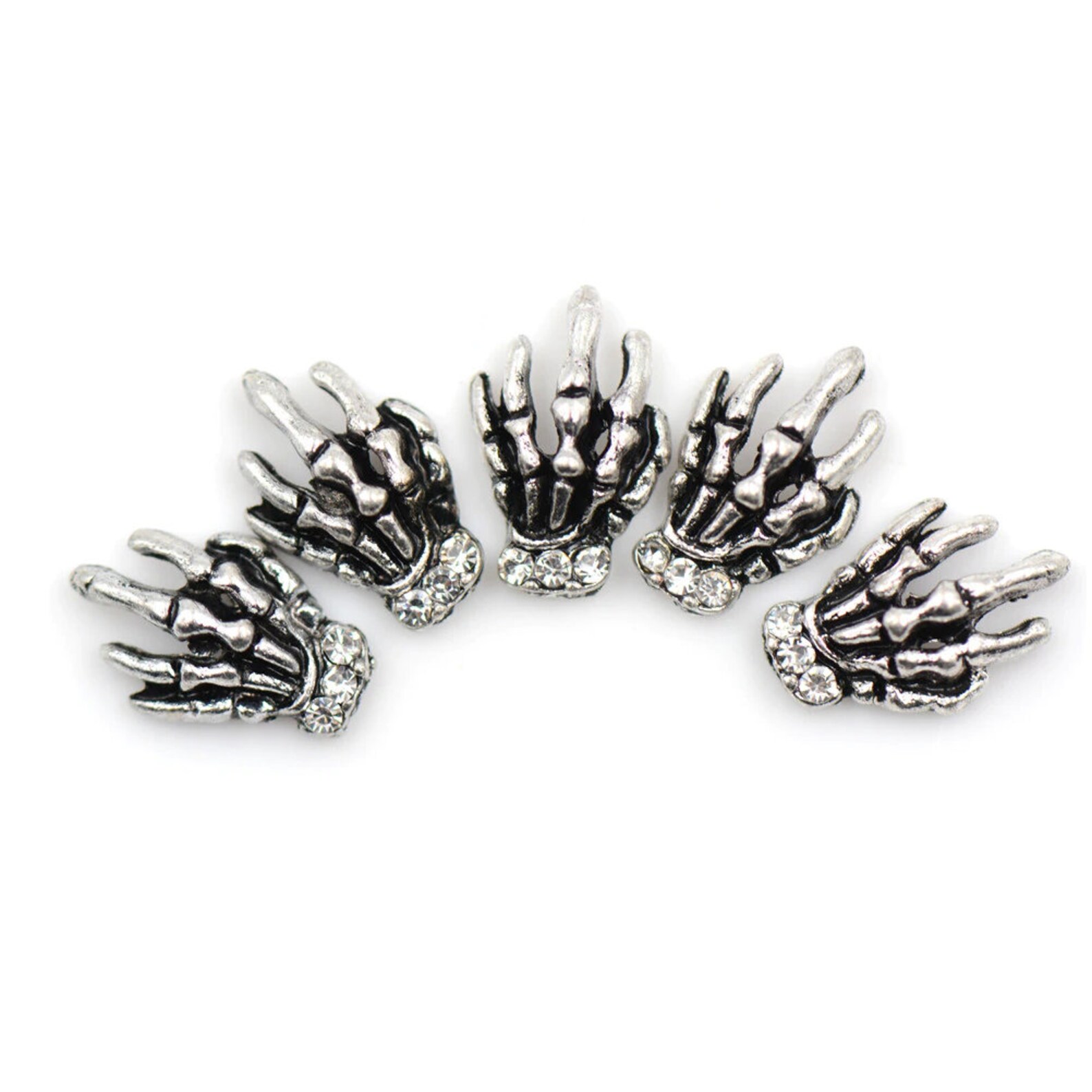 1pc Rhinestones Halloween Skeleton 3D Nails Skull Nail Art | Etsy