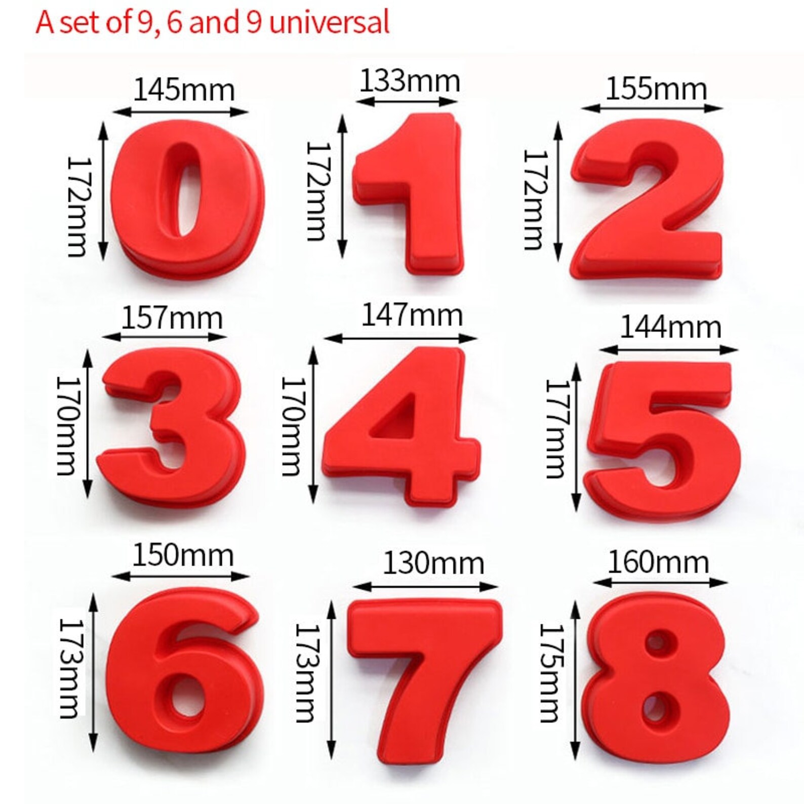 0-9 Silicone Molds Cake Digital Numbers Shape Decorating Tool - Etsy