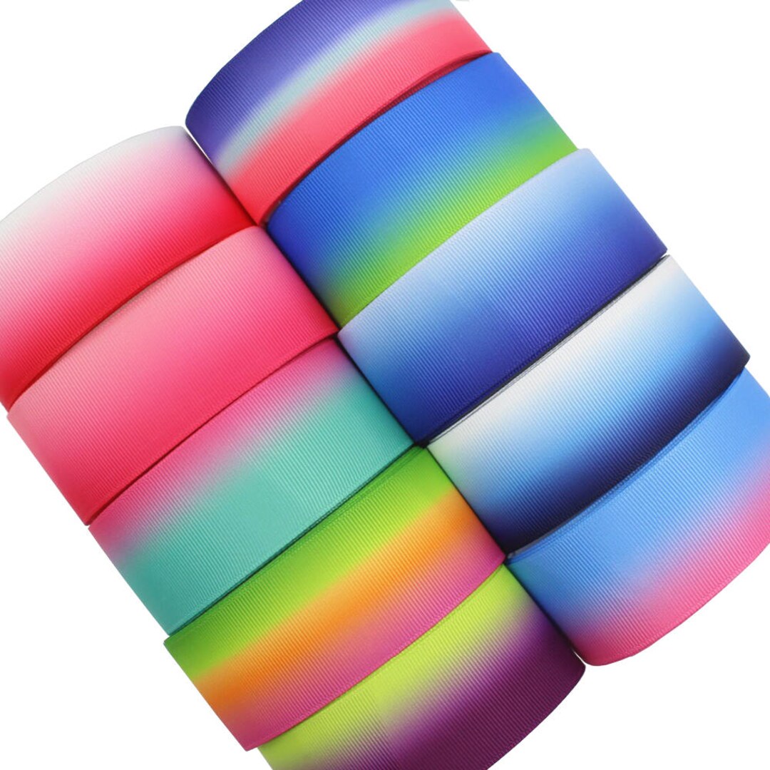 38mm Mixed for 10 Yards, Gradient Color Grosgrain Ribbons, Decorative ...