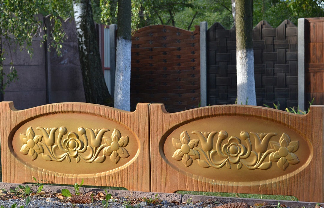 Concrete Mold Fence Old Wood Board Flowers Edge Stone Concrete - Etsy