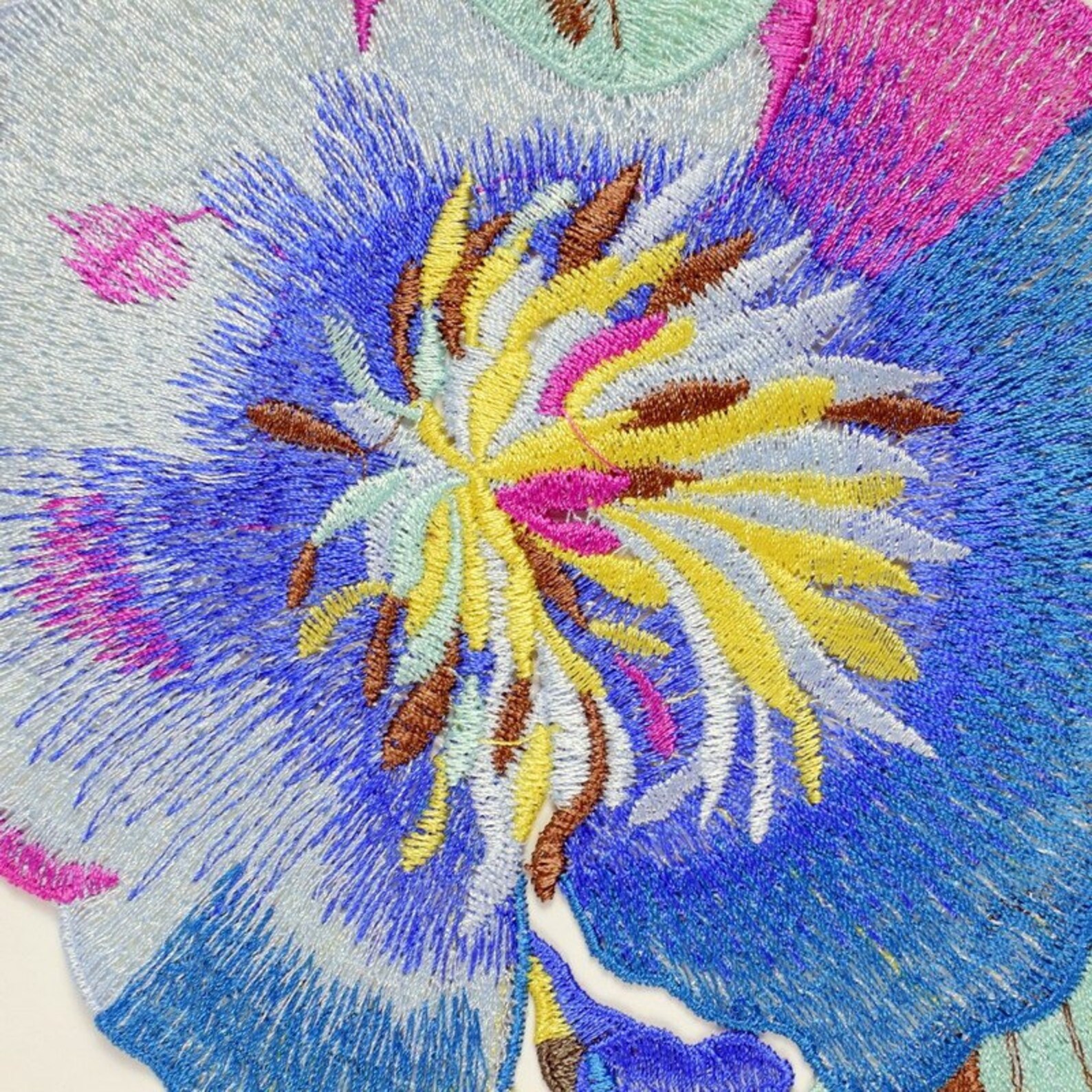 Blue Flower Embroidery Applique Pacthes Lace Fabric Neckline - Etsy