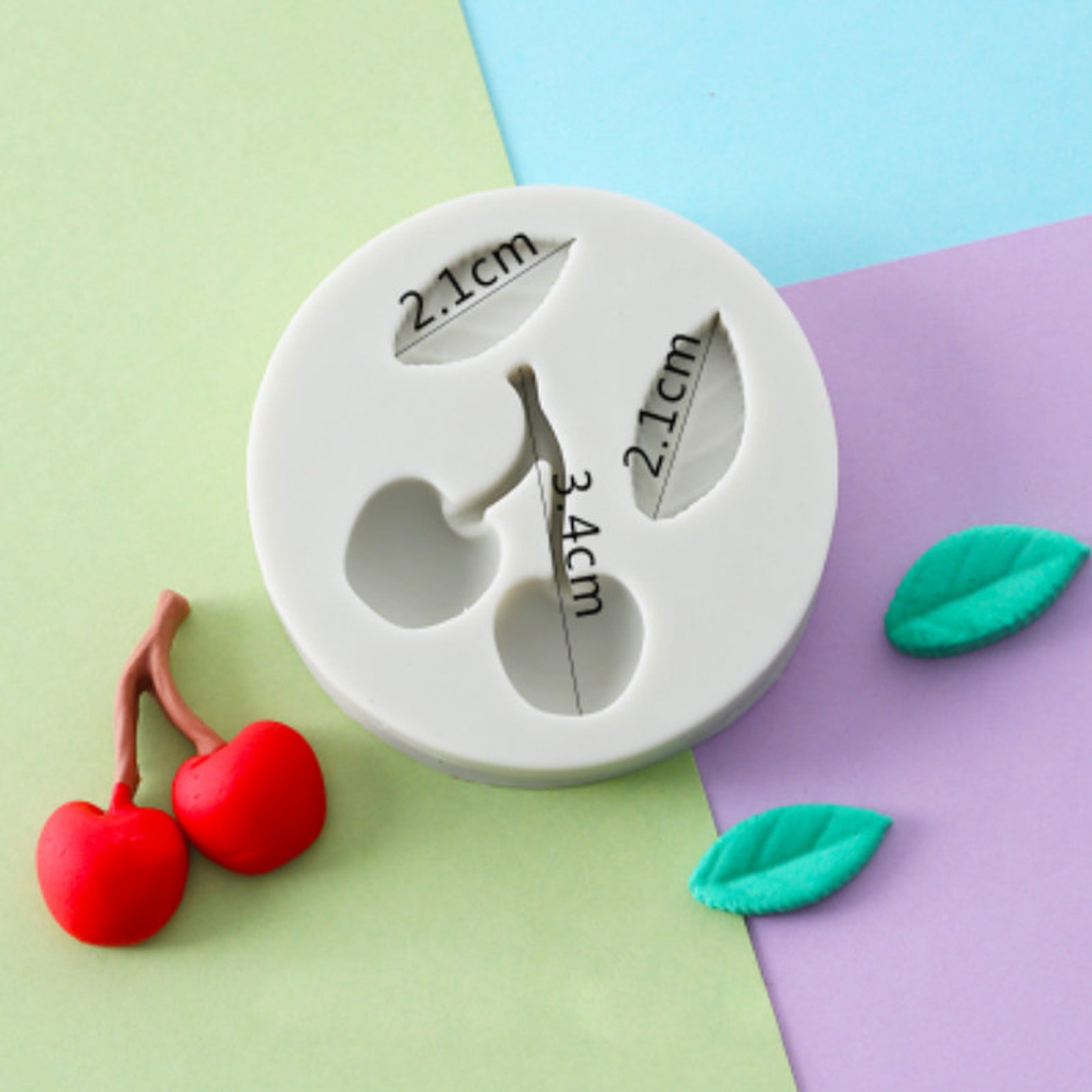 Cherry & Leaves Silicone Mold Fondant Mould Cake Decorating - Etsy