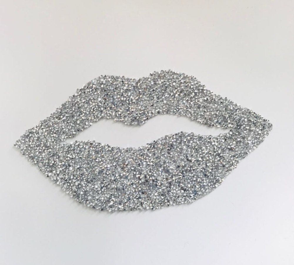 New 1Pcs Fun Rhinestones Sunglasses Lips Embroidered Patch | Etsy