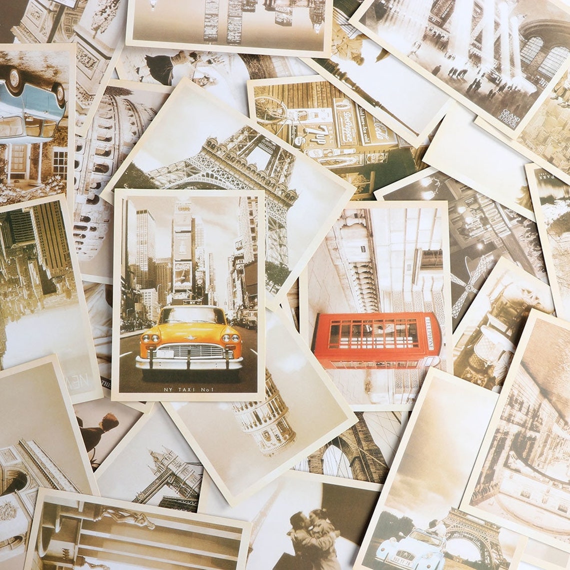 32 Pieces/set Famous Building Postcards Souvenir Us-euro - Etsy