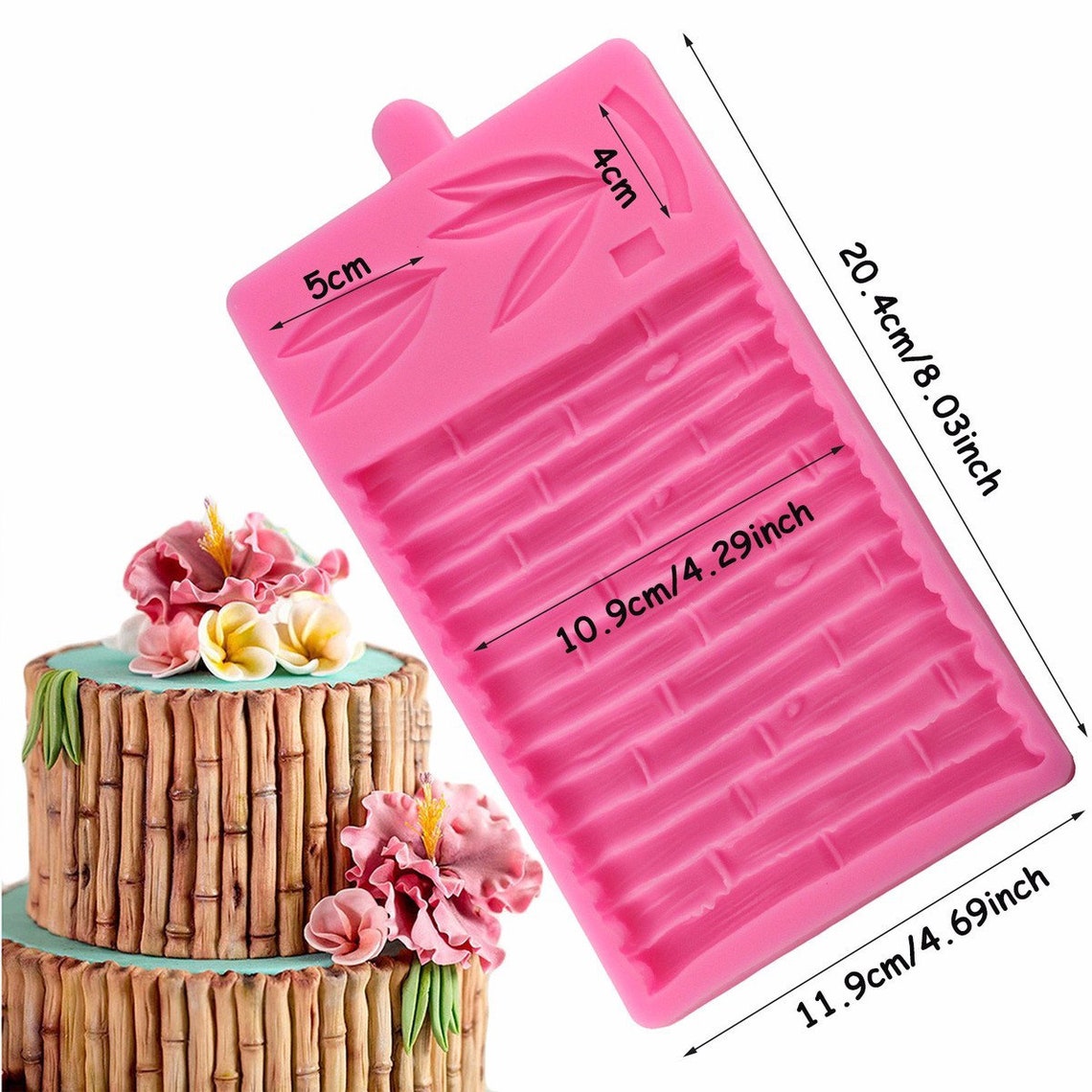 3D Bamboo Silicone Mold Cake Border Fondant Molds DIY - Etsy