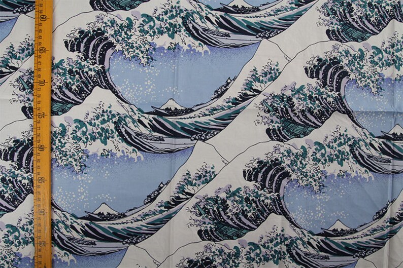 100140cm the New the Japanese Custom Style Wave Printed - Etsy