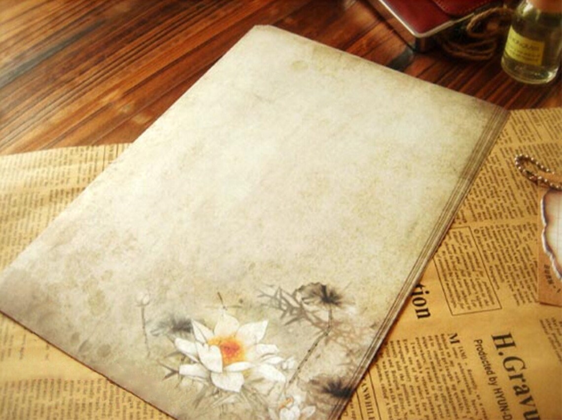 8 Pcs/lot Vintage Lotus Letter Paper Stationery Writing Paper - Etsy
