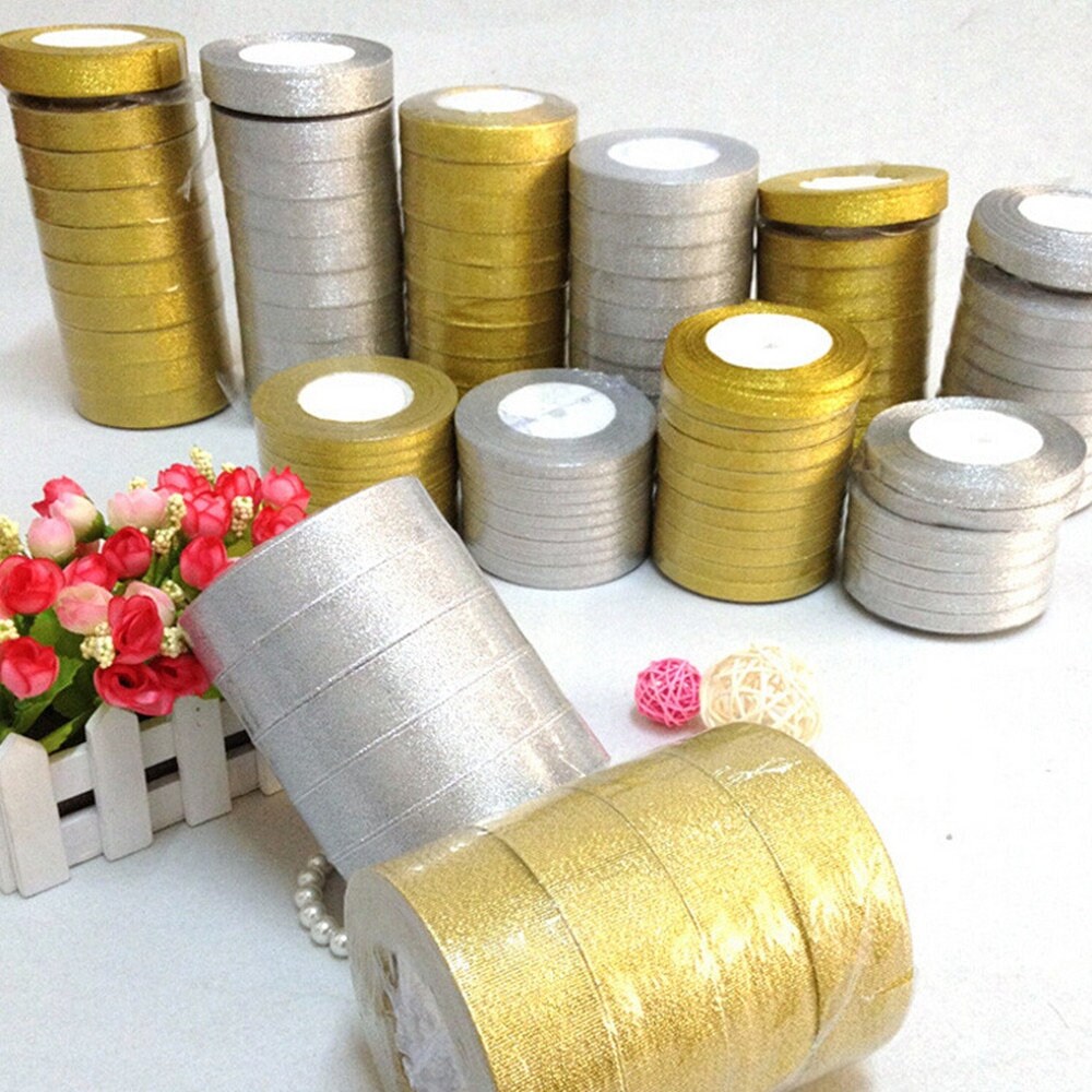 25yards 6mm Silver/gold Silk Satin Ribbon Party Home Wedding - Etsy