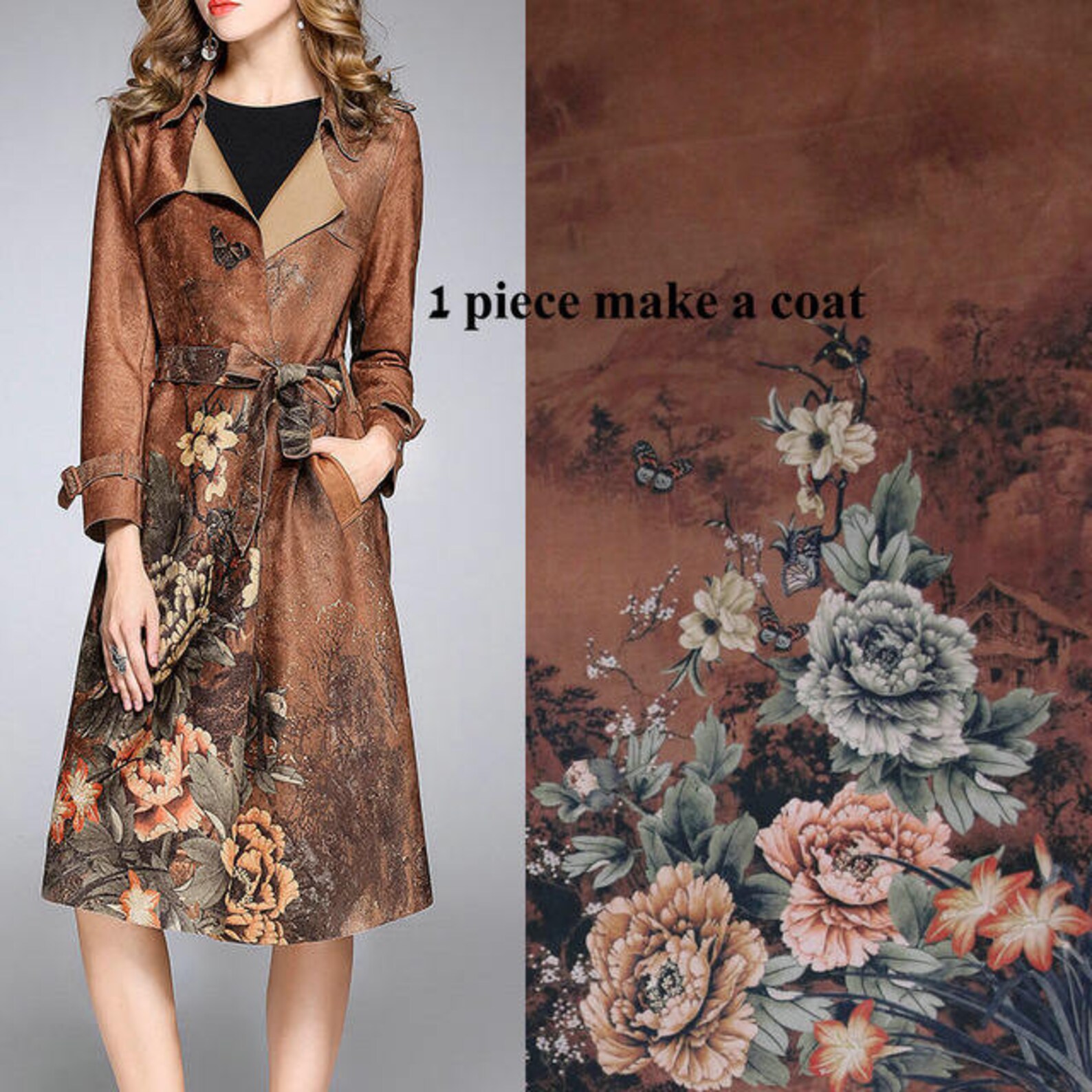 1.9meter 1 Piece Camel Color Suede Fabric for Coat Soft Thick - Etsy