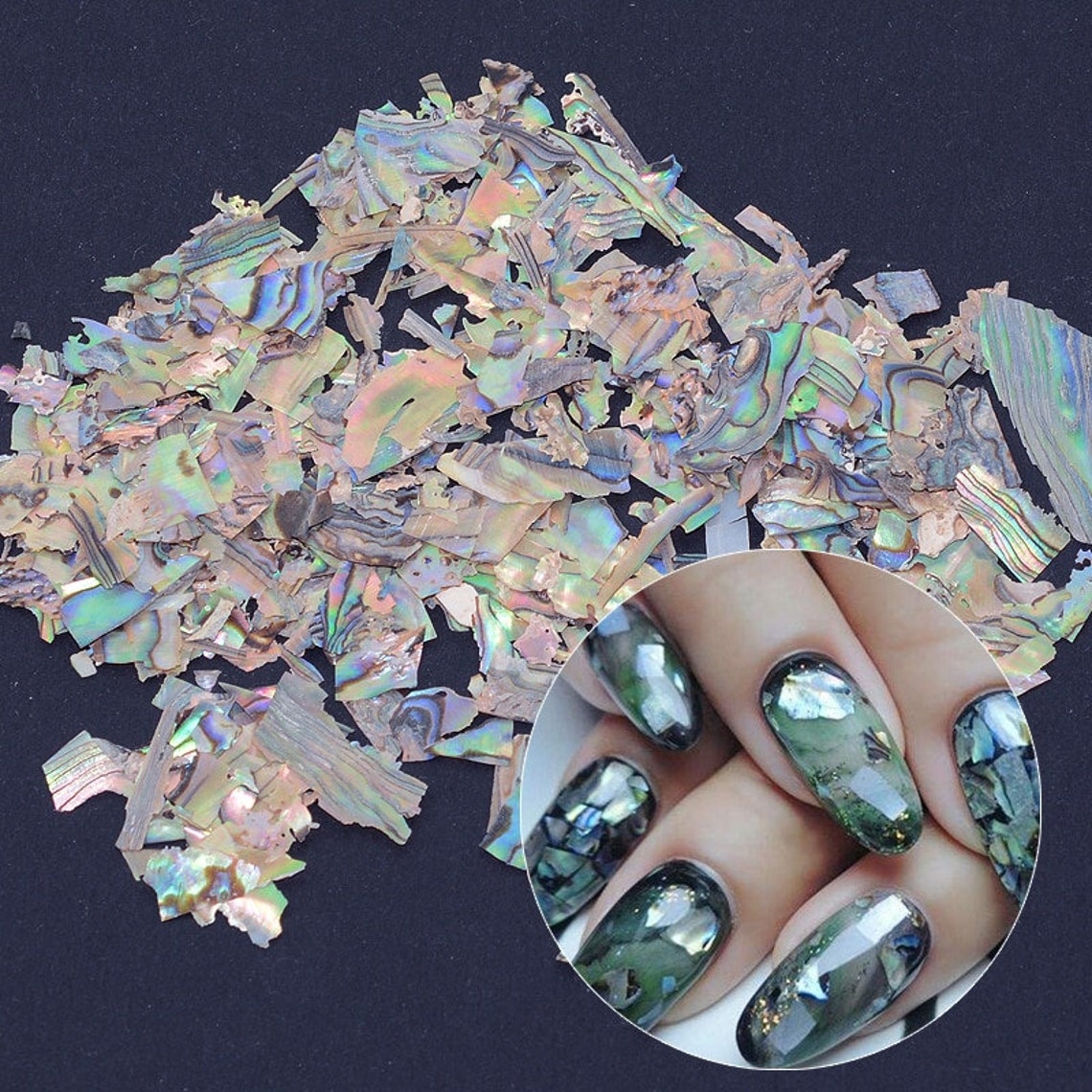 Nail Art Abalone Shell Irregular Fragment 3D Charm Decoration - Etsy