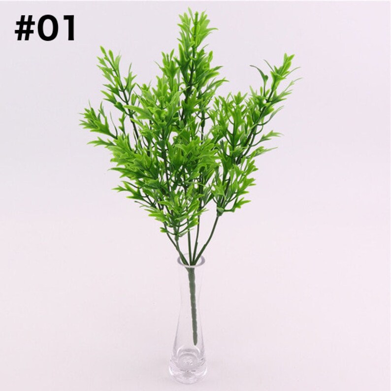 5 Forks 34cm Rural Plastic Green Grass Potted Plant Set - Etsy