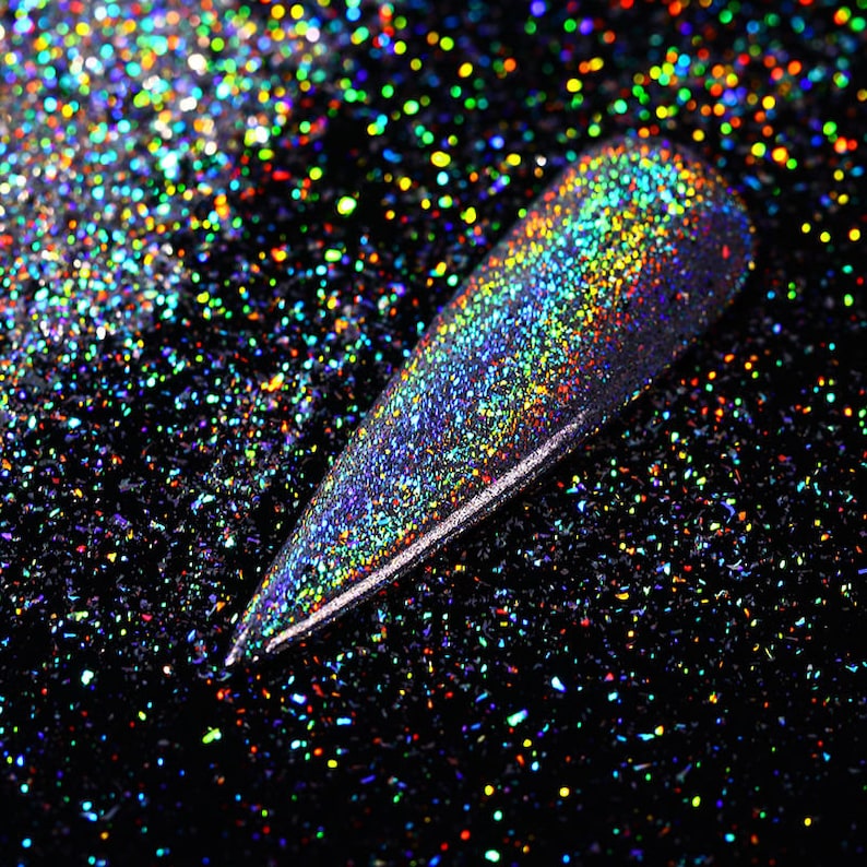 Rainbow Holographic Laser Powder Nail Pigment Super Shine Dust - Etsy
