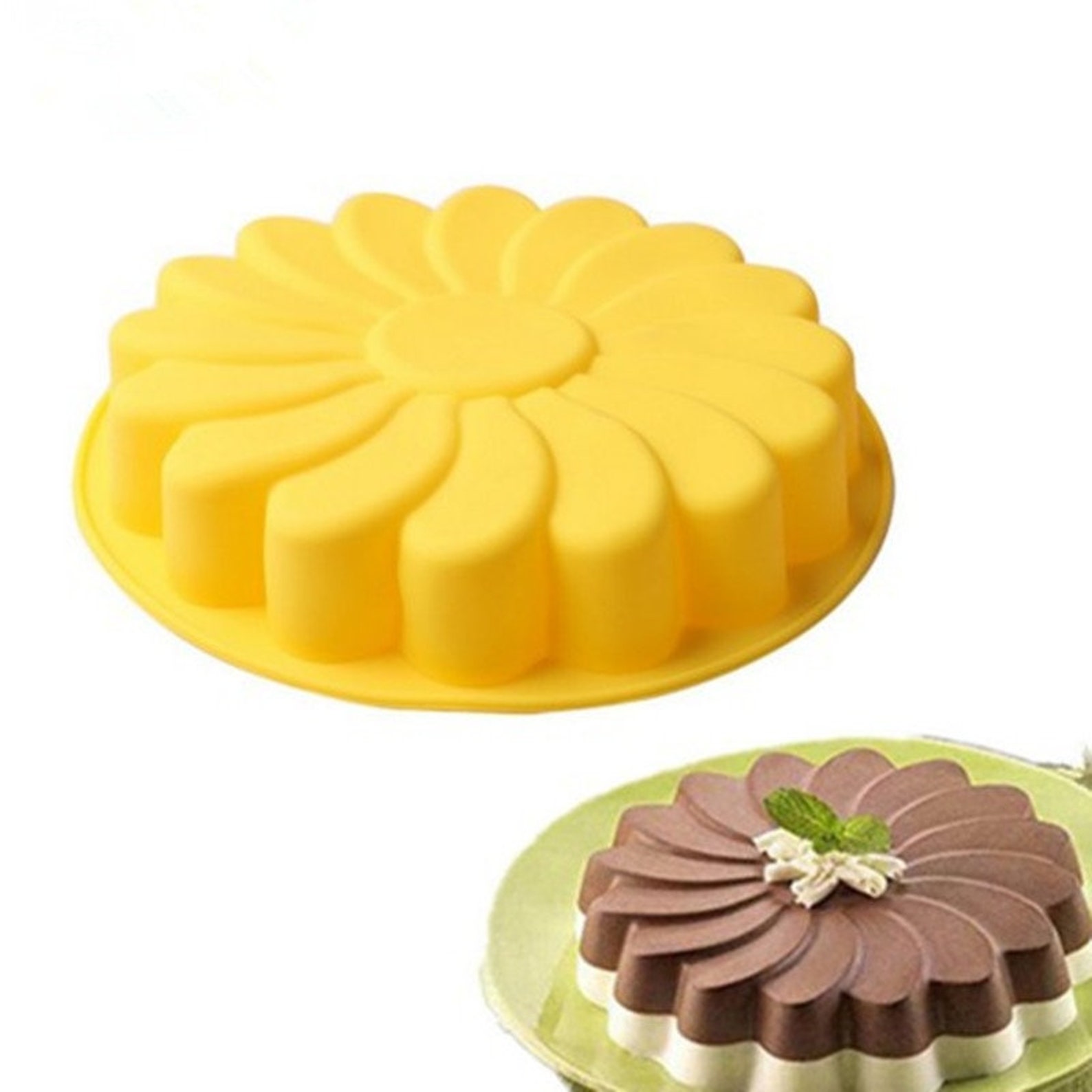 DIY 3D Candy Color Sunflower Form Fondant Cake Silicone Mold - Etsy