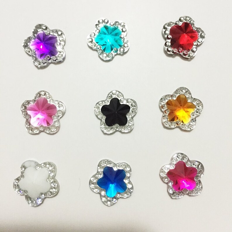 HOT 40PCS Random Mixed Color Resin 12MM Resin Flower Flatback - Etsy
