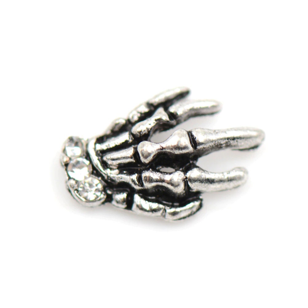 1pc Rhinestones Halloween Skeleton 3D Nails Skull Nail Art | Etsy