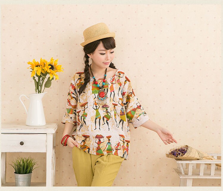 50 X 140cm African Women Print Linen Cotton Fabric Patchwork | Etsy