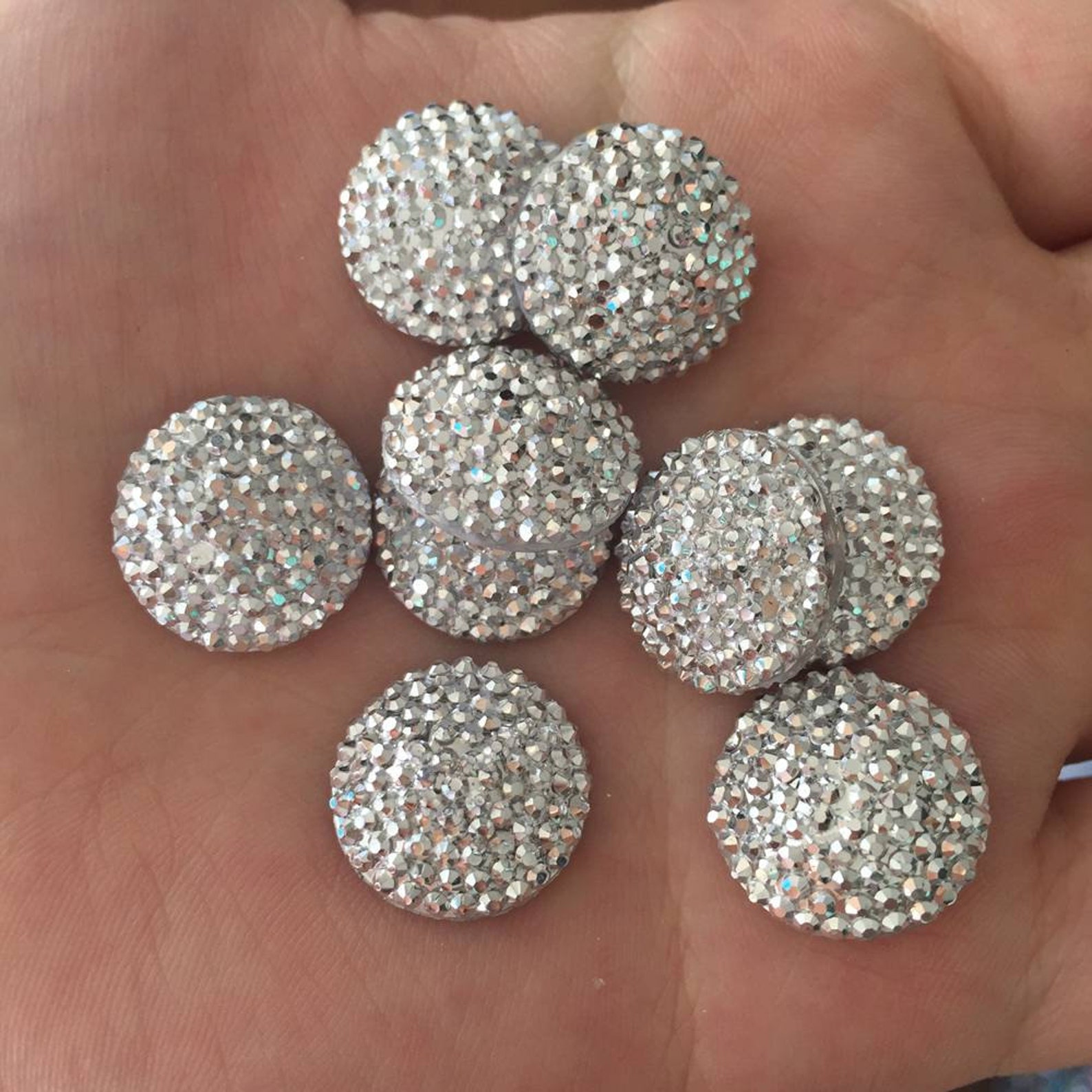 Lot DIY 20pcs 16mm Convex Round Resin Stone Flatback Wedding - Etsy