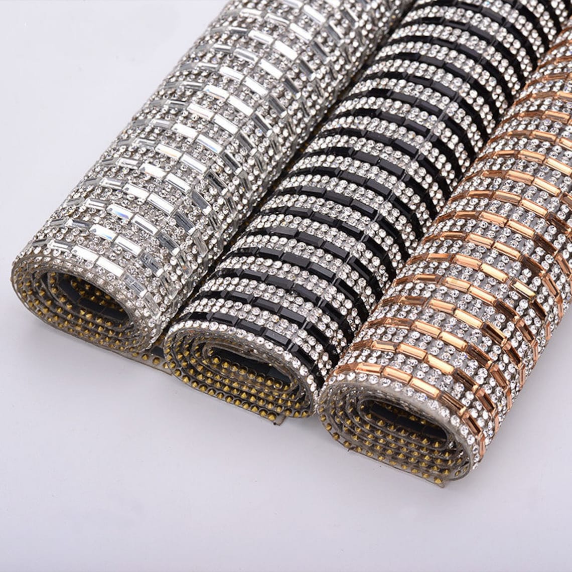 2440cm Clear Black Hotfix Glass Rhinestone Mesh Fabric Sheet | Etsy