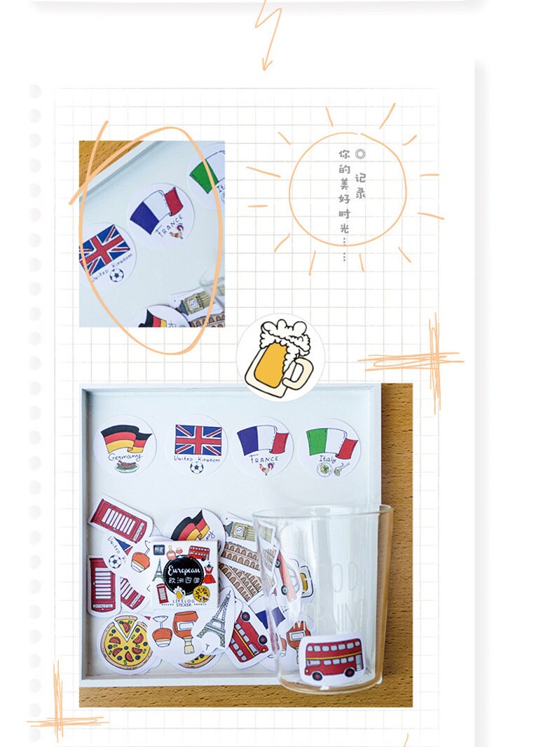 45 Pcs/lot Travel in Europe Mini Paper Sticker Decoration DIY | Etsy