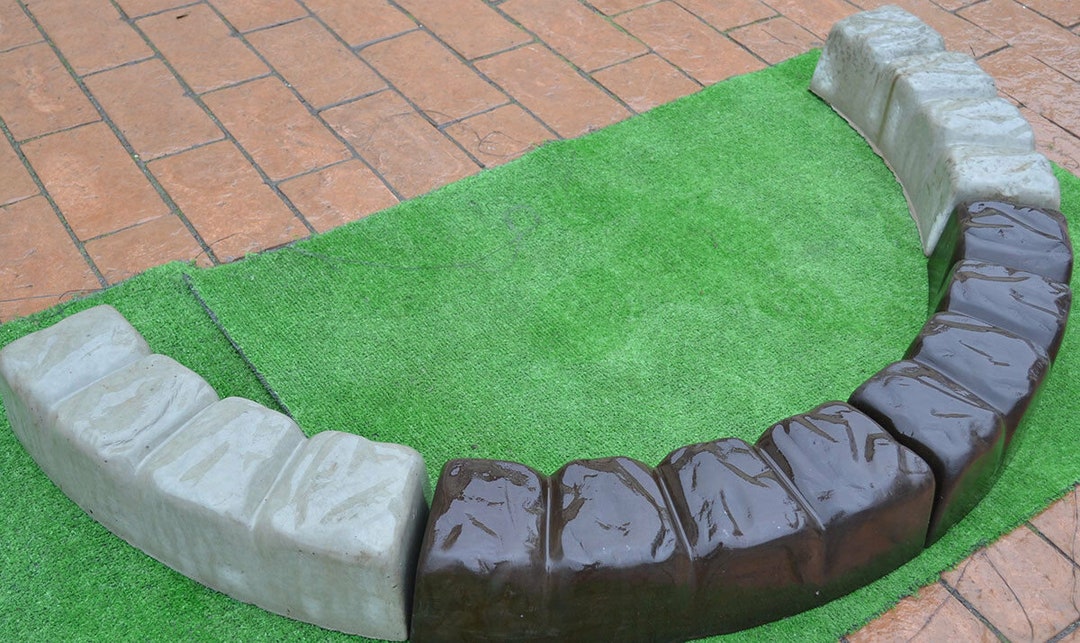 Concrete Molds 47.2in Round Edge Stonelog Edging Border Garden - Etsy ...