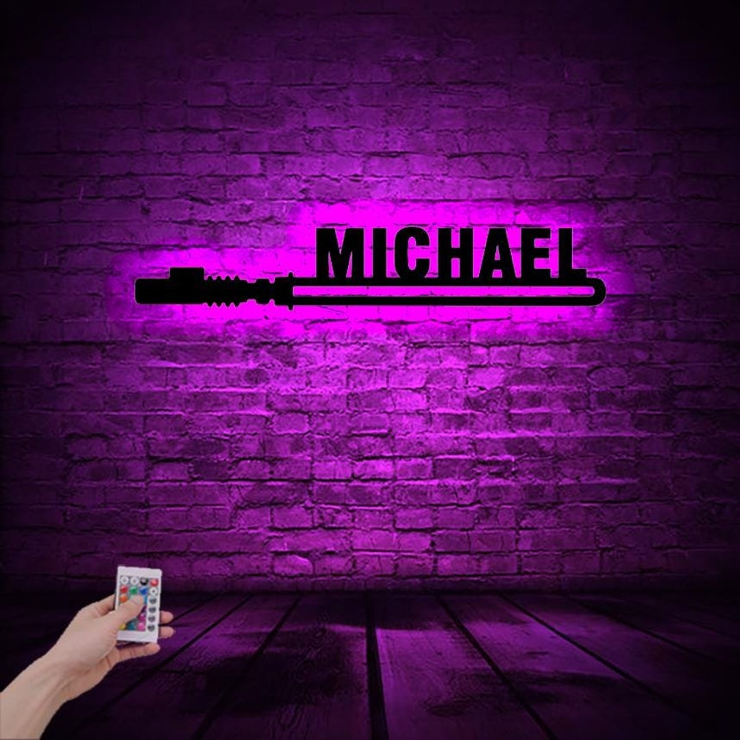Star Wars Lightsaber Neon Led Wall Sign, Custom Lightsaber Wall Decor ...