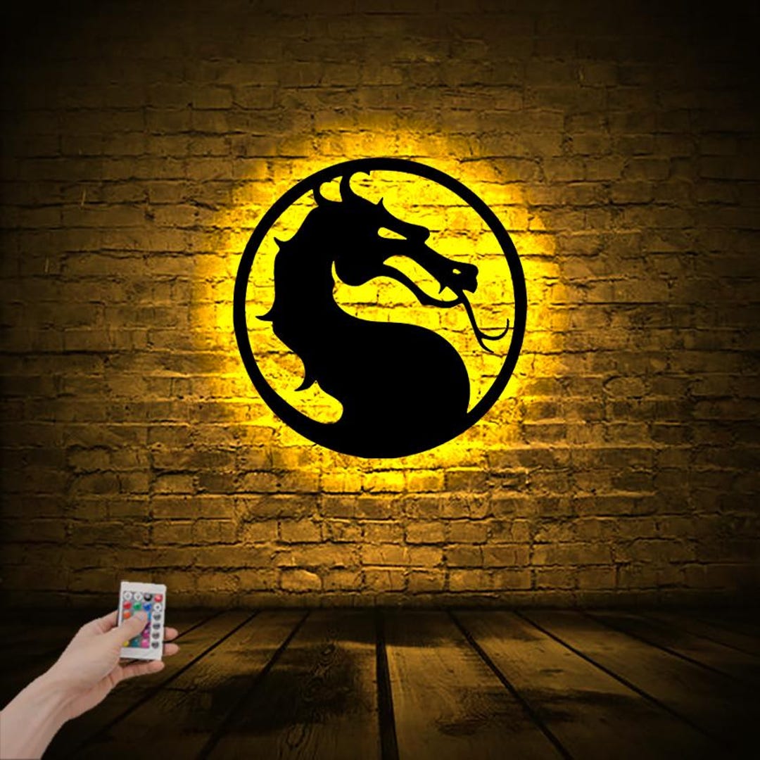 Mortal Kombat Neon LED Wood Sign: Game Room Wall Decor - Etsy