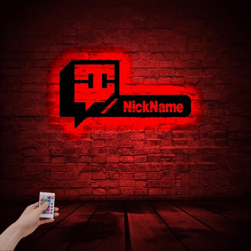 Twitch Channel Gamertag Neon Led Wall Sign, Custom Twitch Nickname Wall ...