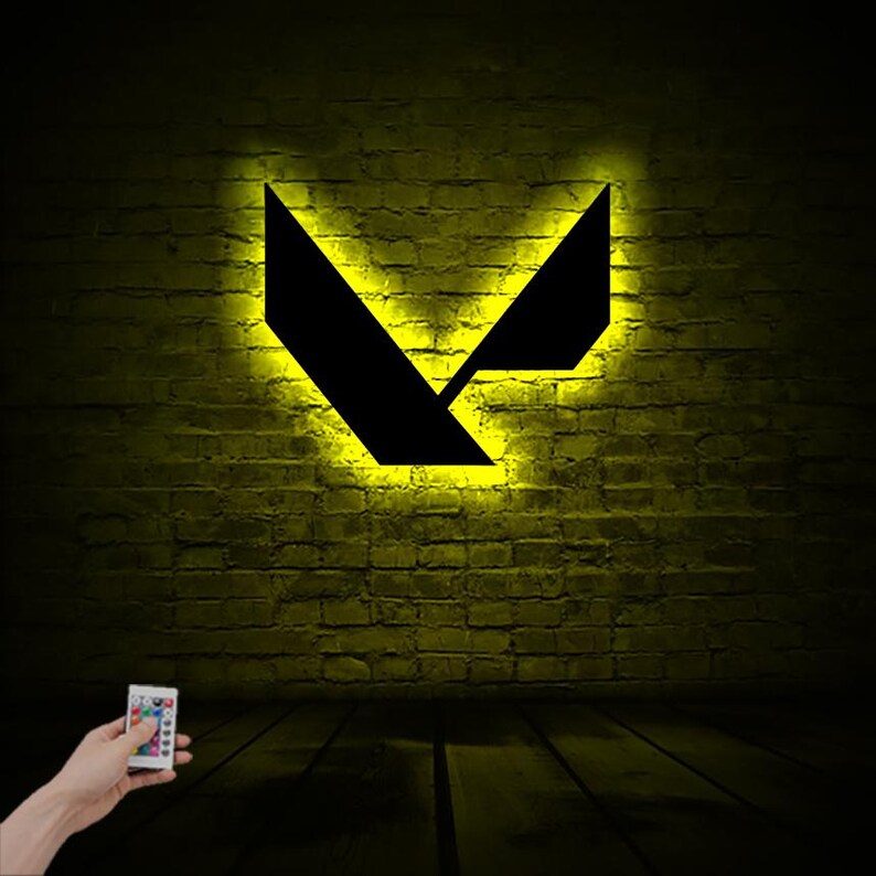 Valorant Neon Led Wood Wall Decor, Valorant Game Wall Art, Custom Gamer ...
