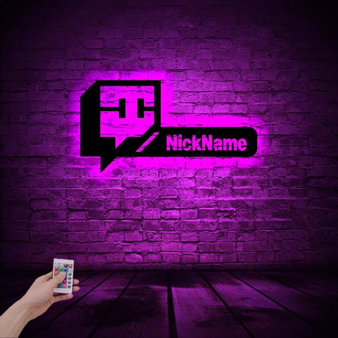 Twitch Channel Gamertag Neon Led Wall Sign, Custom Twitch Nickname Wall ...