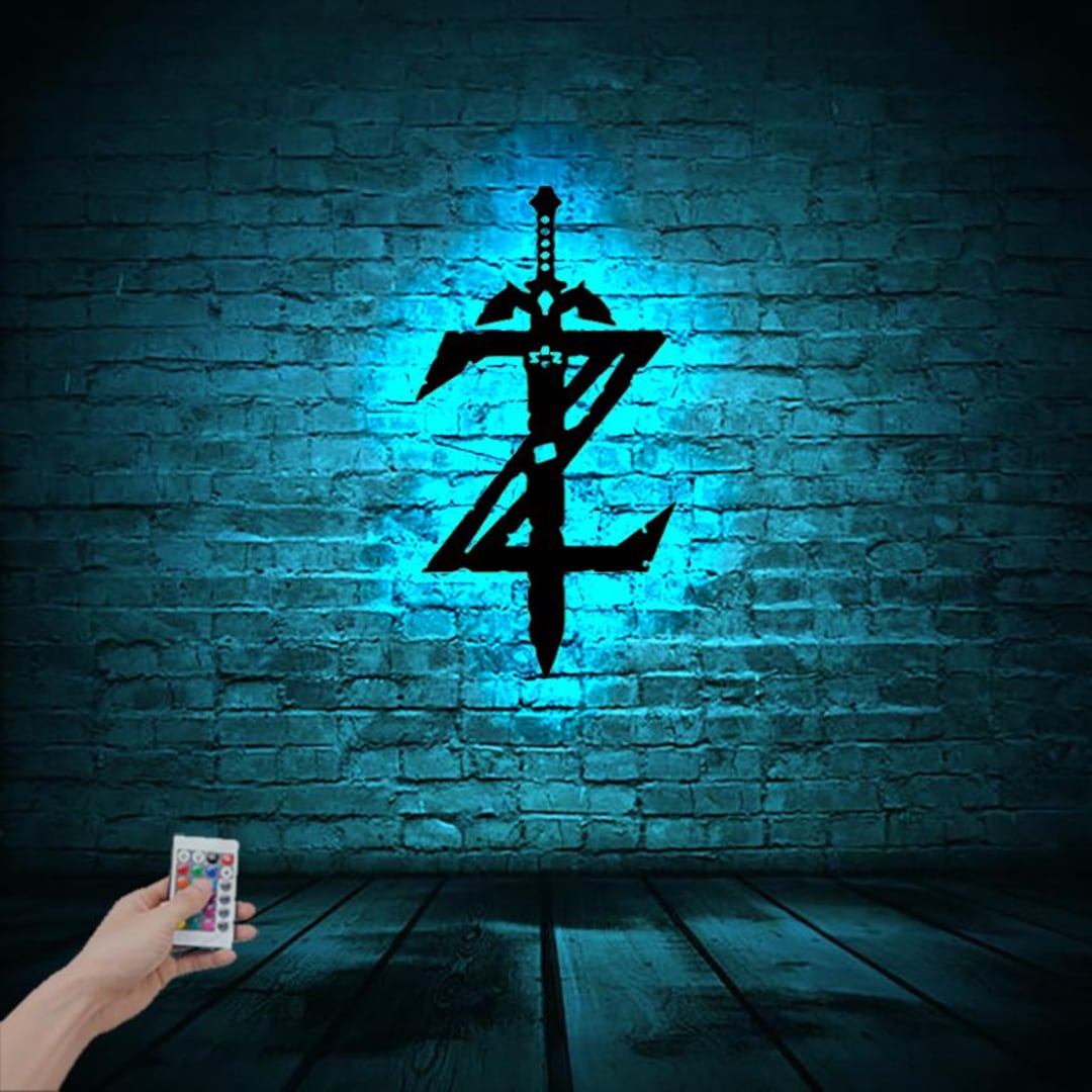 Zelda Neon Led Wood Wall Decor, Legend of Zelda Game Wall Art, Custom ...