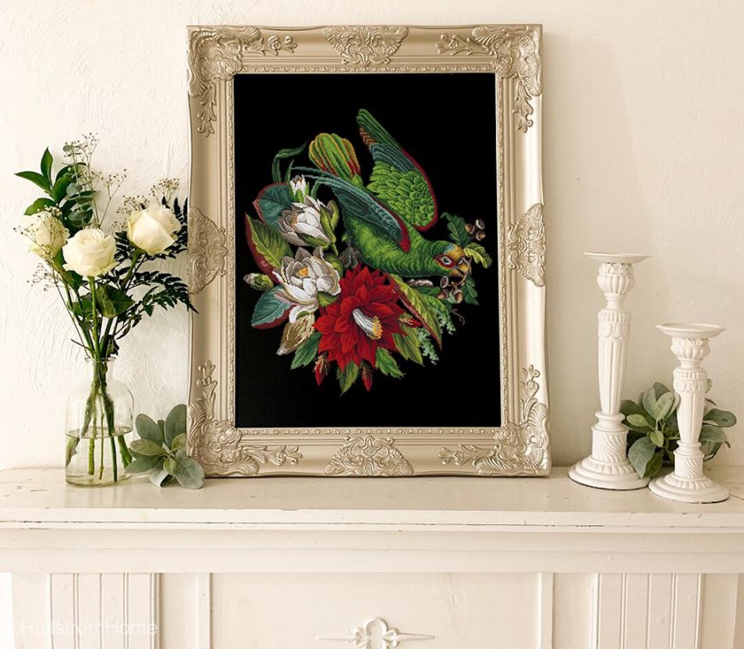 Parrot Among Cactus and Water Lilies - Etsy