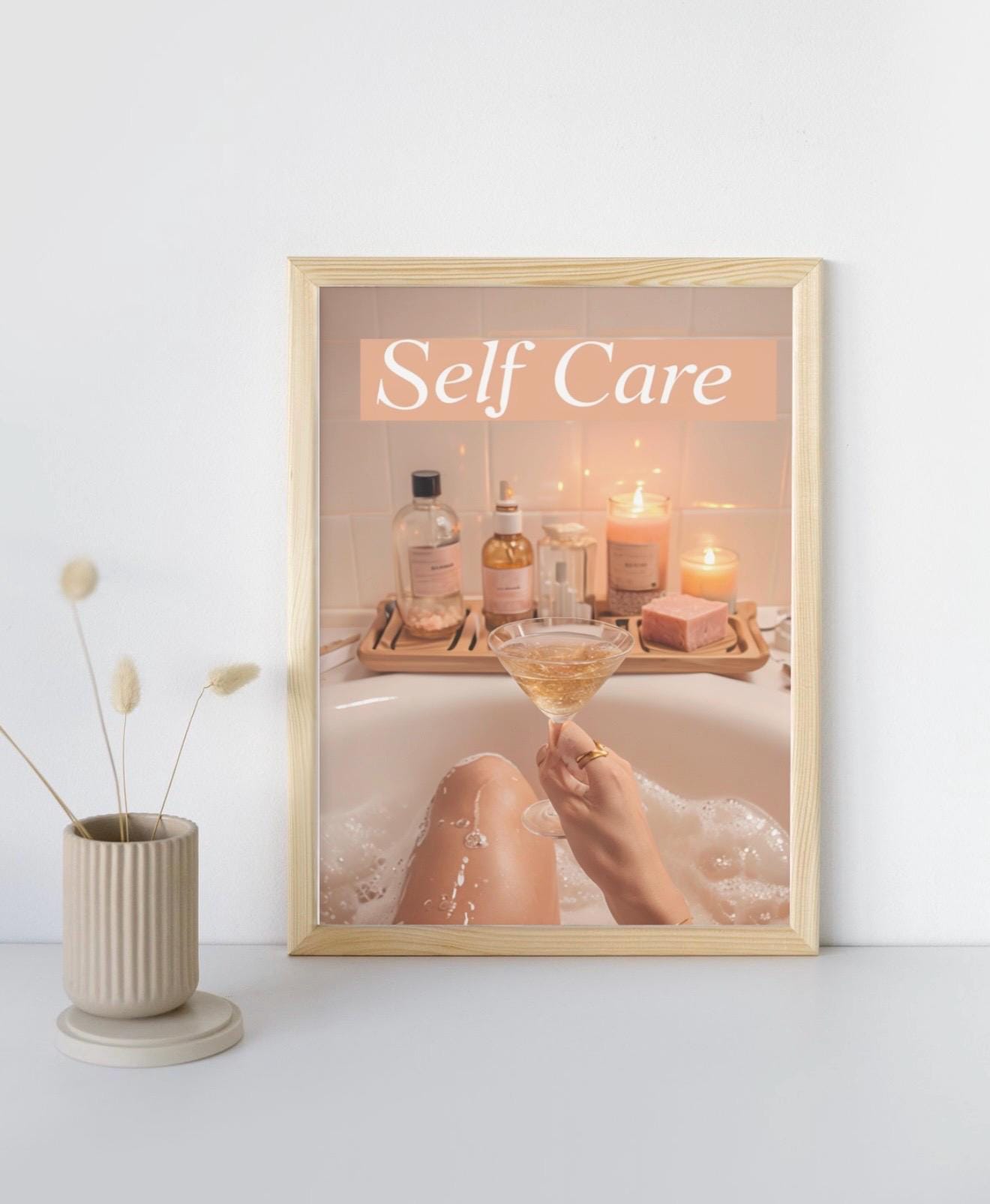 Printable Self Care Wall Art | Self Care Portrait | Printable Portrait ...