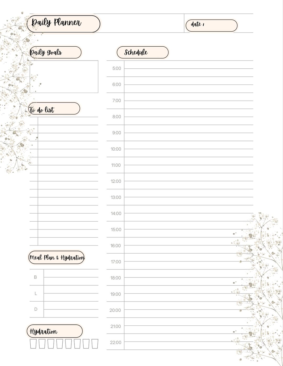 Daily Aesthetic Planer | Daily Planner | Minimalist Daily Planner ...