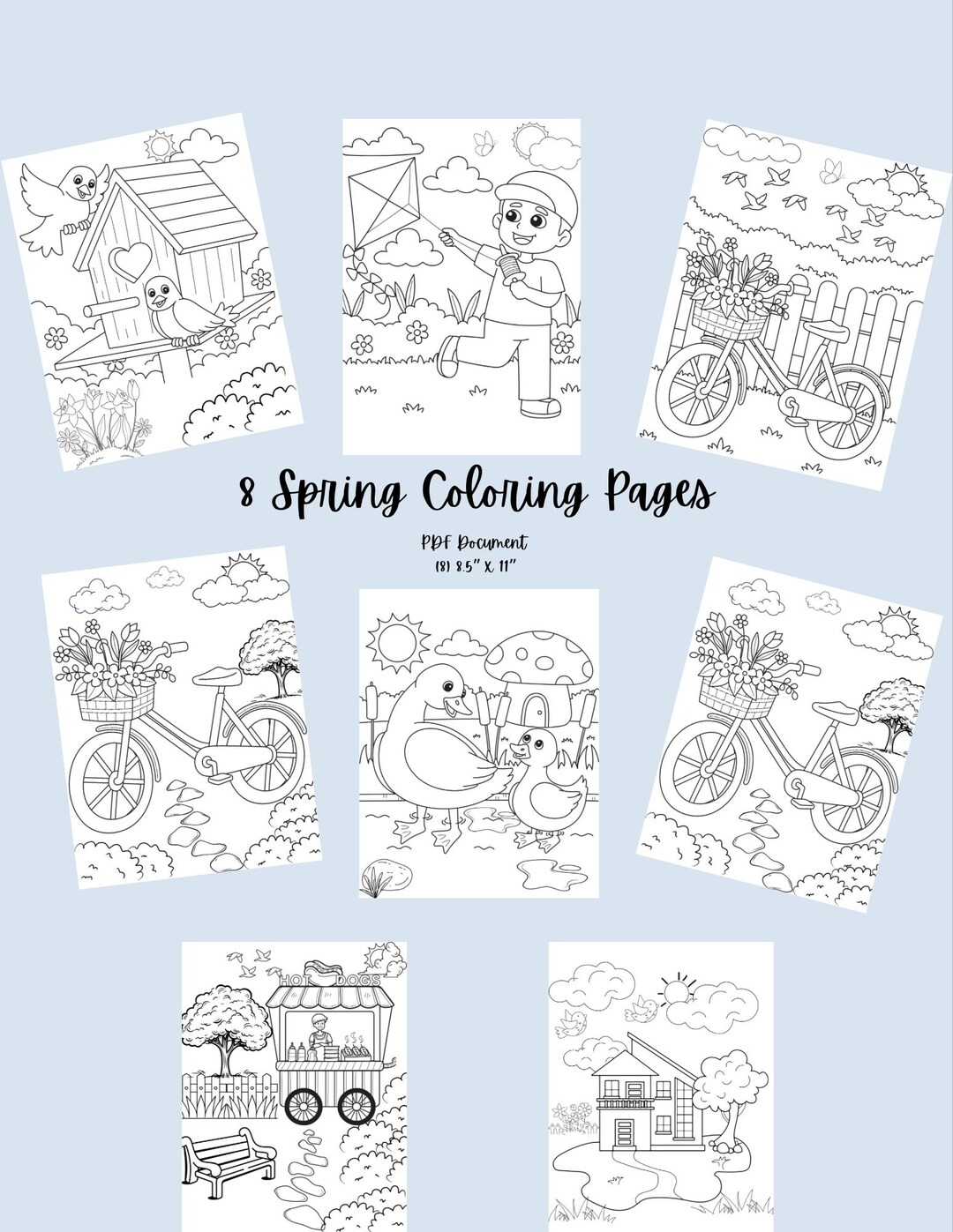 Spring Coloring Pages | Kids Coloring Pages | Easy Coloring Activity ...