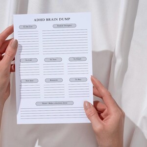 Brain Dump Template/ ADHD Template / Organizer / Thoughts / to Do List ...