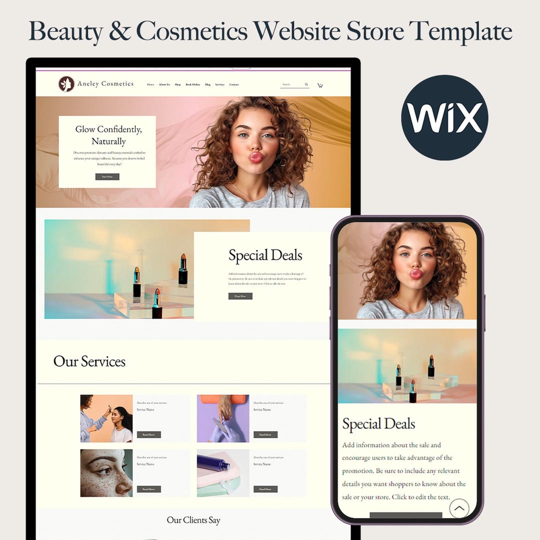 Wix Cosmetics Website Template for Makeup Artists & Cosmetic Studios E ...