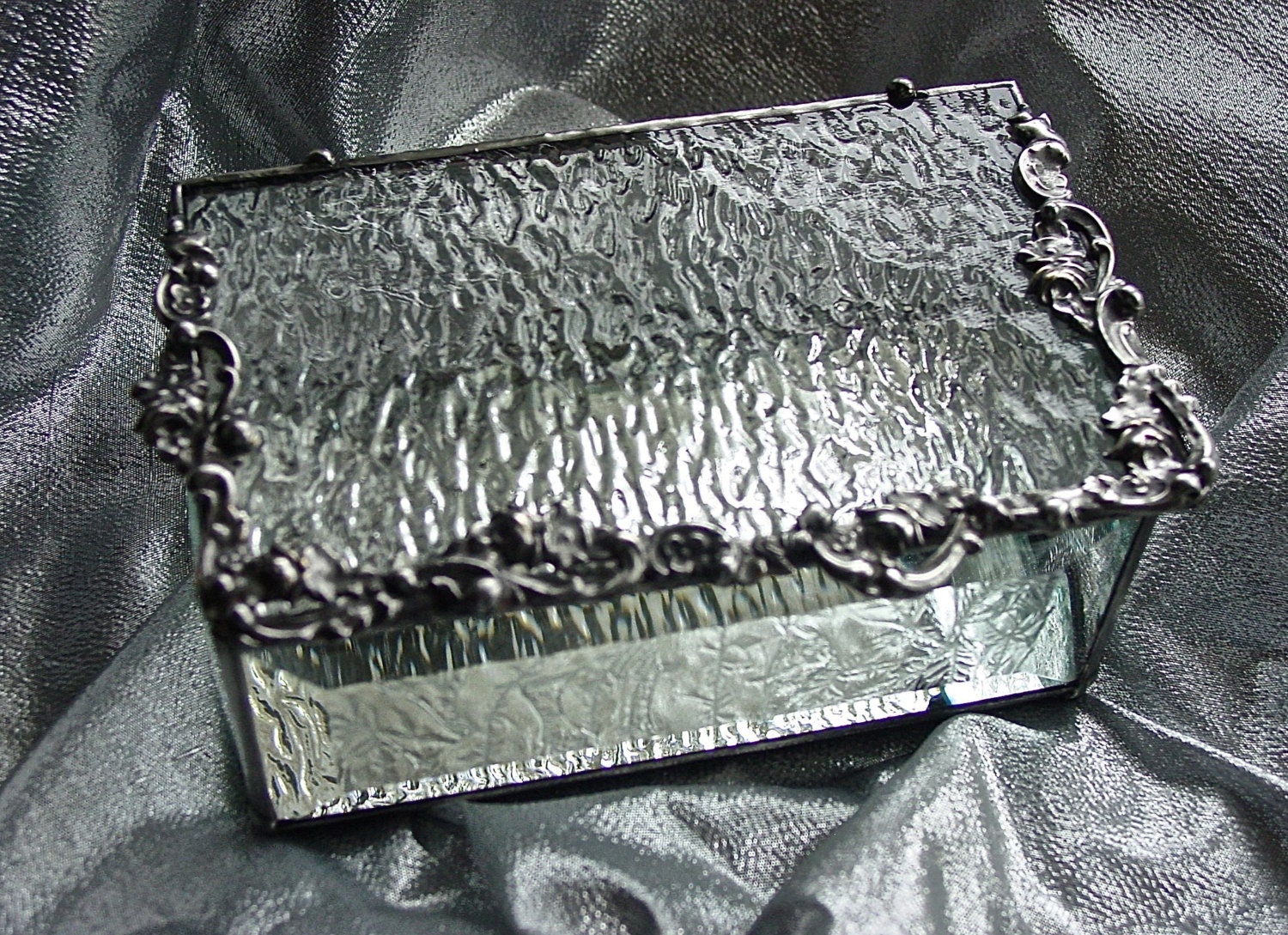 Textured Glass Box - Etsy