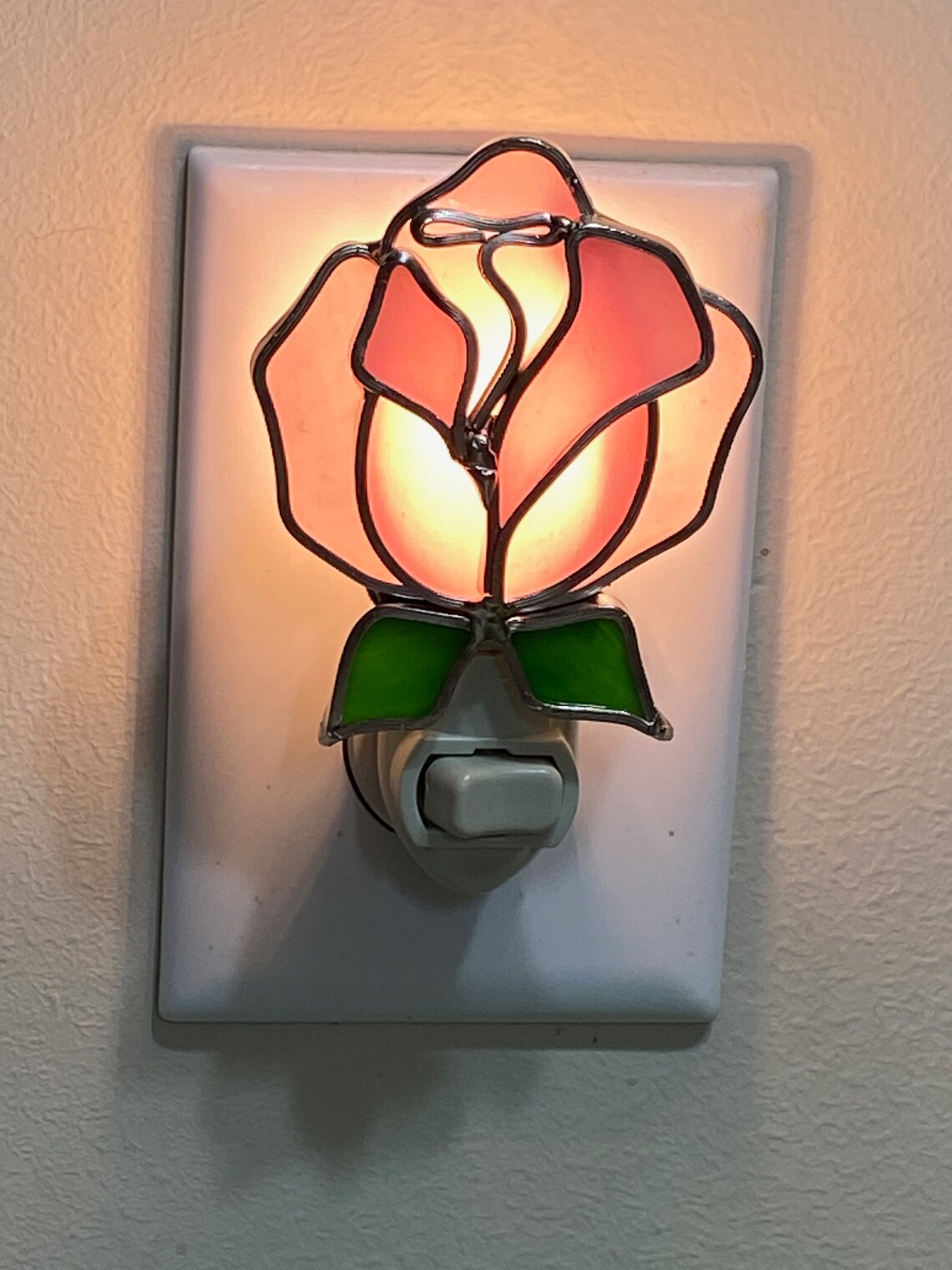 Pink Rose Night Light - Etsy