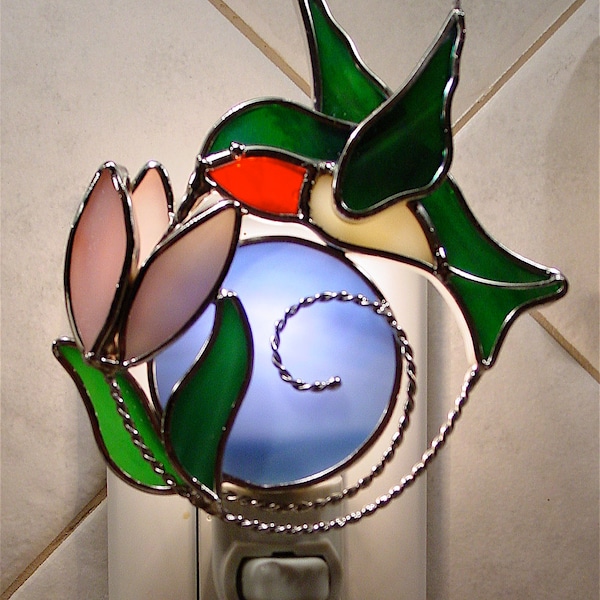Stained Glass Hummingbird Lamp - Etsy