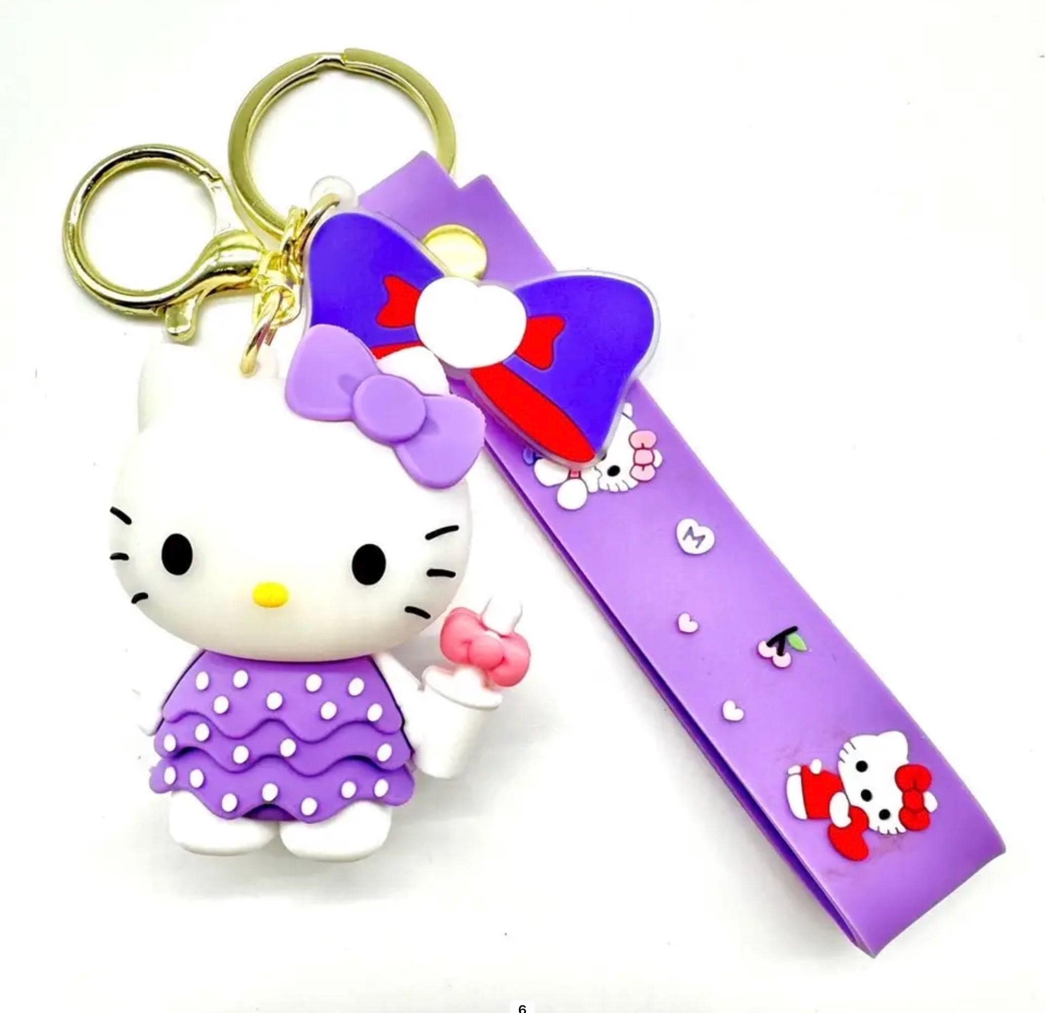 3D Hello Kitty Keychain, Kawaii Cartoon Charm, Pink Bag Accessory - Etsy