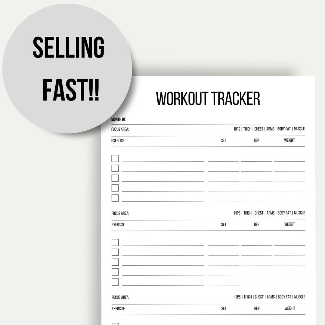 Daily Workout Tracker, Printable Fitness Journal (PDF) - Etsy